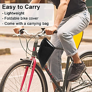 Bike Cover Outdoor Storage Waterproof Bicycle Cover Rain Sun UV Snow Dust Wind Proof Bicycle Covers- Foldable Bike Storage Bag with Anti-theft Lock Hole for Mountain Bike and Road Bike Covers