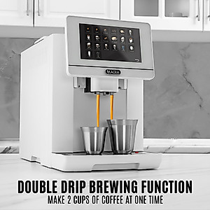 Zulay Magia Super Automatic Coffee Espresso Machine - Frother Handheld Foam Maker for Lattes - Espresso Coffee Maker With Easy To Use 7” Touch Screen & Executive Milk Frother with Stand