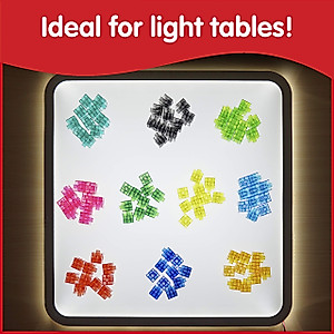 edxeducation Translucent Linking Cubes - Construction Toy for Early Math - Set of 100 - 0.8 Inch - Light Table Toy - Elementary + Preschool Learning