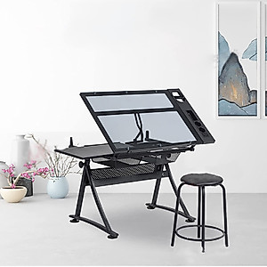 VejiA Drafting Tables American Children Adult Liftable Glass Drawing Table Art Work Table