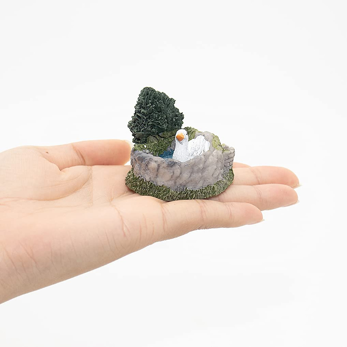X Hot Popcorn Mini Animals Bunny Miniature Figurines Fence Rabbit Duck Sheep Model Fairy Garden Miniature Moss Landscape DIY Terrarium Crafts Ornament Accessories for Home Decoration, Set of 5