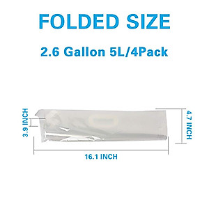 Soddeph 2.6 Gallon Collapsible Water Container Bag, BPA Free Food Grade Clear Plastic Storage Jug for Sport Camping Riding Mountaineer,Freezable,Food Grade (2.6 Gal, 4-pack)