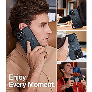 TORRAS Magnetic for iPhone 14 Pro Max Case [Compatible with Magsafe] with Stand, [Military Grade Drop Protection] Shockproof Translucent Back Slim Protective Phone Case (2022), Black