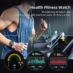 AWEI  Smart Watch for Men Women(Answer/Make Calls), 1.45" HD Touch Screen Fitness Watch with Sleep Heart Rate Monitor, 100+Sports Modes, IP68 Waterproof Activity Trackers Compatible with Android iOS