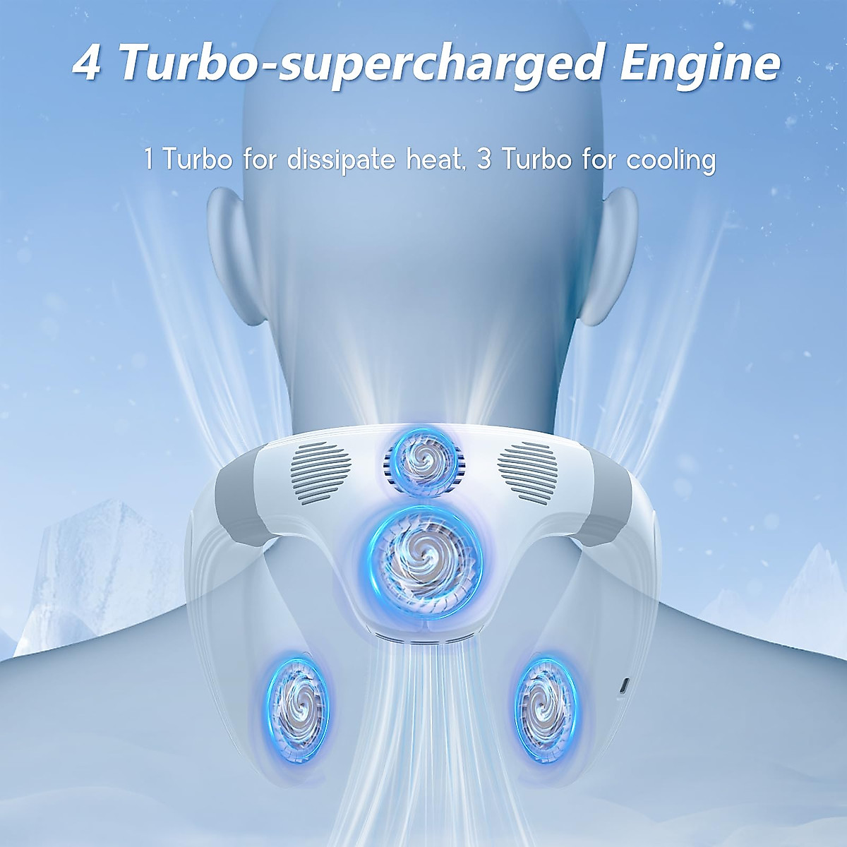 Agihoss Neck Air Conditioner Fans That Blow Cold Air Cooling Device Wearable Fan, 5200mAh Battery Operated Rechargeable Personal Fan, 3+3 Speeds Perfect for Women Men