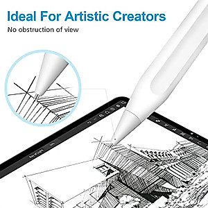 Digiroot Upgraded Replacement Tip for Apple Pencil 1st/2nd Generation&Logitech Crayon, 0.72mm No Wear Out Fine Point Precise Control Pen Like Nibs for iPad Pro/Air/Mini Pencil-2 Pack