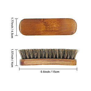 Let1be Horsehair Shoe Shine Brush,Polishing Cleaning Brush for Leather Shoes Boots Handbags Sofa,5.9*1.77*1.57 inch