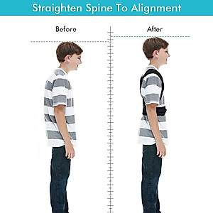 Posture Corrector for Kids, Upper Back Posture Brace for Teenagers Back Straightener Support Under Clothes Spinal Support to Improve Slouch, Prevent Humpback, Relieve Back Pain