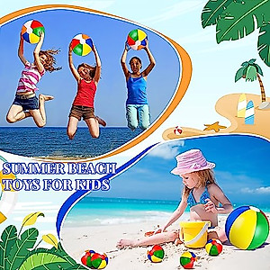 BBTO 72 Pieces Beach Balls Bulk 15.7''/14''/12''/9'' Inflatable Beach Ball Rainbow Blow Up Beach Balls Sport Balls for Adults Summer Pool Toys Water Games Hawaiian Birthday Party Favors