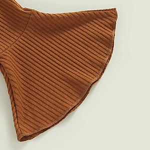 Toddler Baby Girl Western Clothes Kids Short Sleeve Cow Leopard T-Shirt Tops Flare Long Pants 2Pcs Summer Outifts (White+Brown,2-3T)