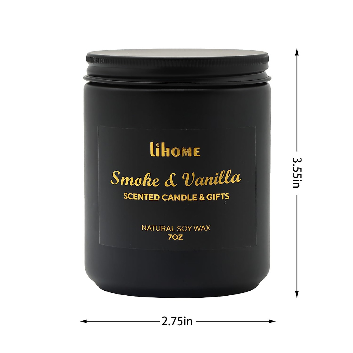 Candles for Men - Room Decor for Men, Gifts for Men, Natural Soy Wax Candles for Home Scented, Smoke Vanilla Black Candles