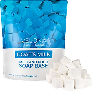velona 2 LB - Goats Milk Soap Base Pre-Cut Cubes | SLS/SLES Free | Glycerin Melt and Pour | Natural Bars for The Best Result for Soap-Making