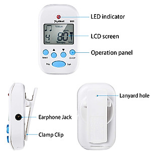 Zhehao 2 Pcs Mini Digital Metronome White, Multifunctional, Portable, Volume Adjustable, Clip On, with Speaker, Tempo, with Battery for Piano, Guitar, Saxophone, Flute, Violin, Drum(White)