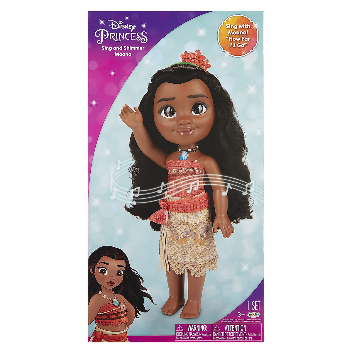 Disney Princess Moana Doll Sing & Shimmer Toddler Doll, Sings How Far I'll Go [Amazon Exclusive], Blue