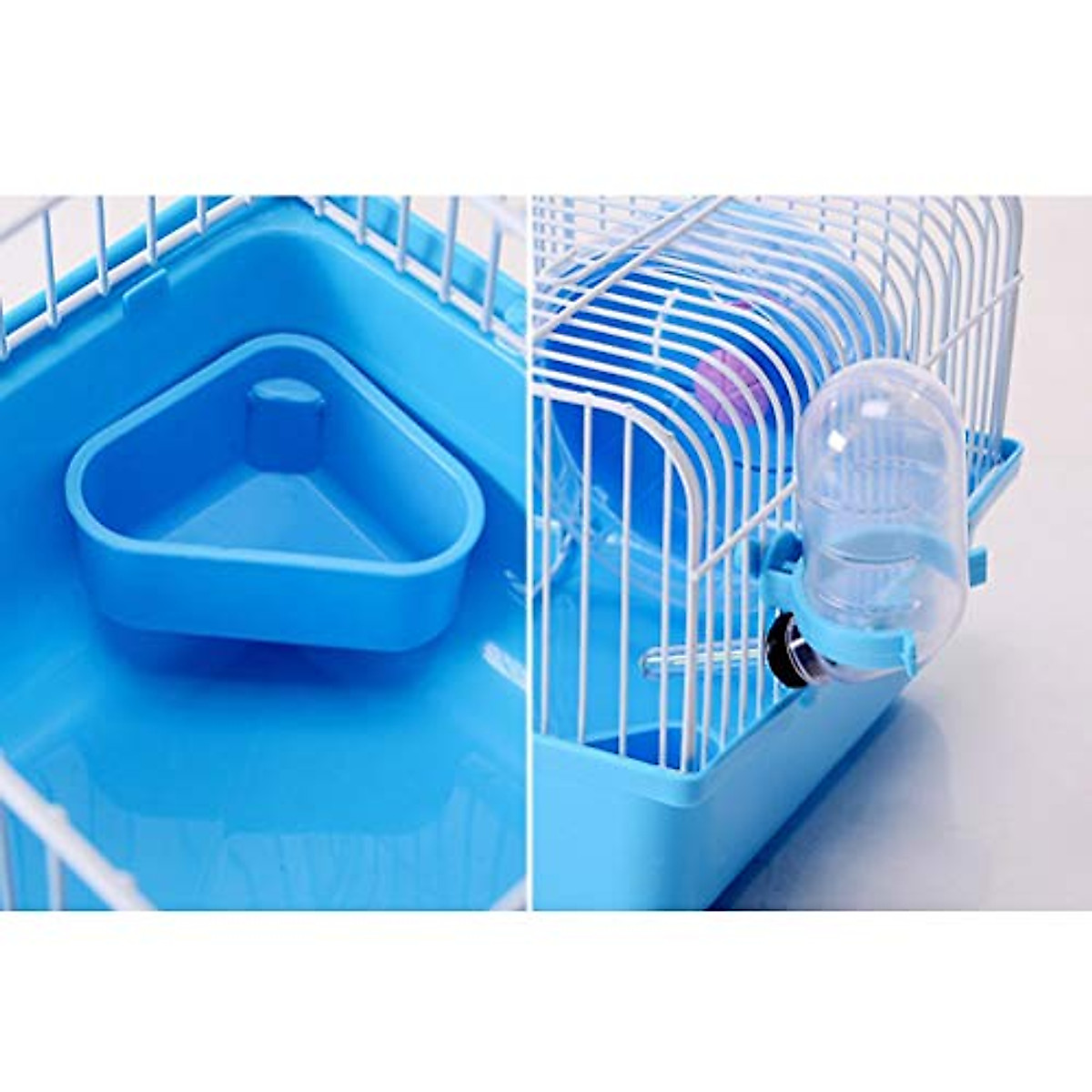 ULTECHNOVO Delicate Hamster Dating cage Two Mice Fighting Isolation Cage for Pet Blue Small Animal Den