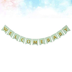 Amosfun Baby Shower Pennant Banner Party Birthday Triangle Flag Baby Banner Welcome Baby Bunting Baby Birthday Banner The Banner Pull The Flag Decorate Decorative Items Letter