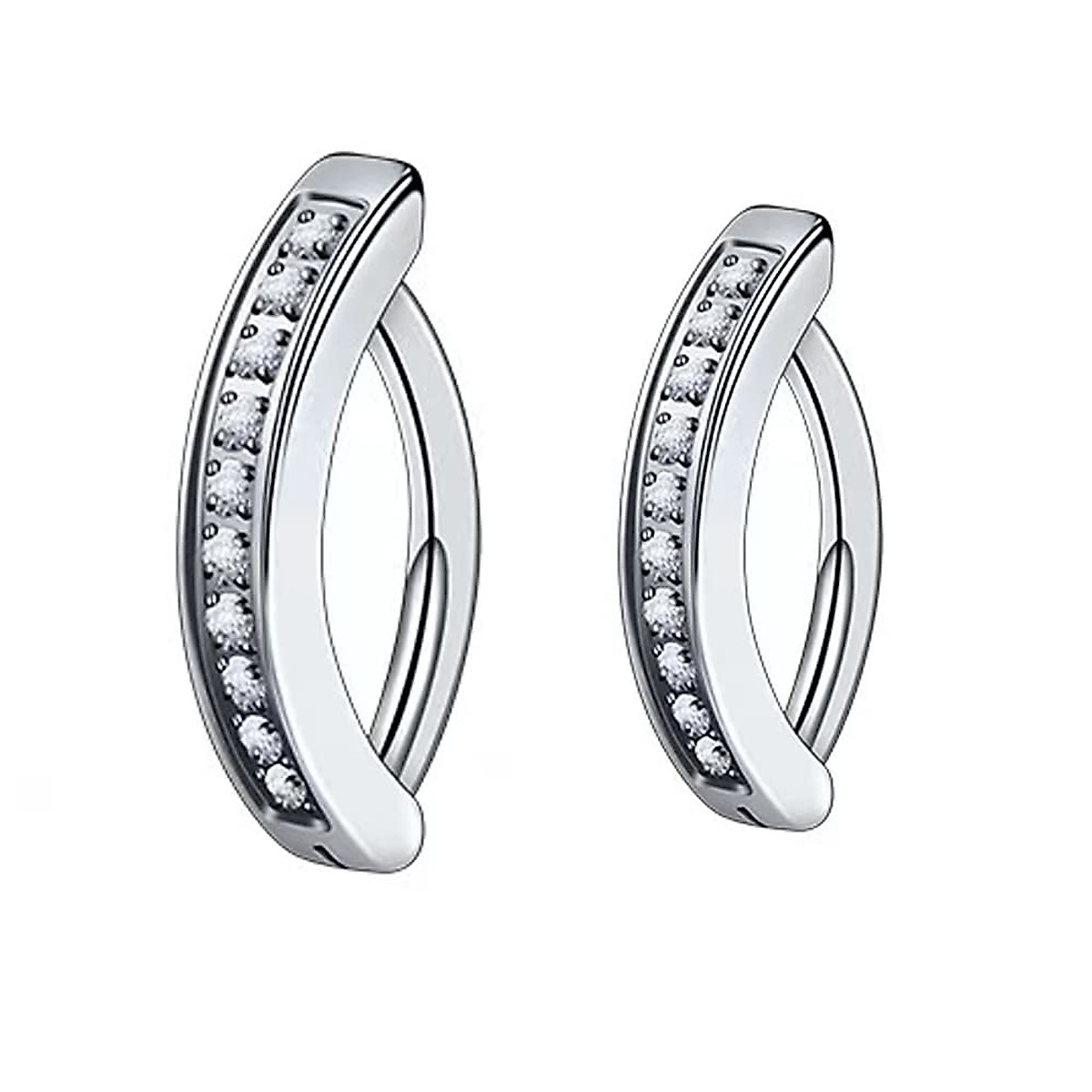 Piercingpops 2PCS 14g Sparkly CZ Clicker Belly Button Ring Surgical Stainless Steel Belly Ring Naval Ring Piercing Jewelry (2PCS CZ Silver (10mm+12mm))