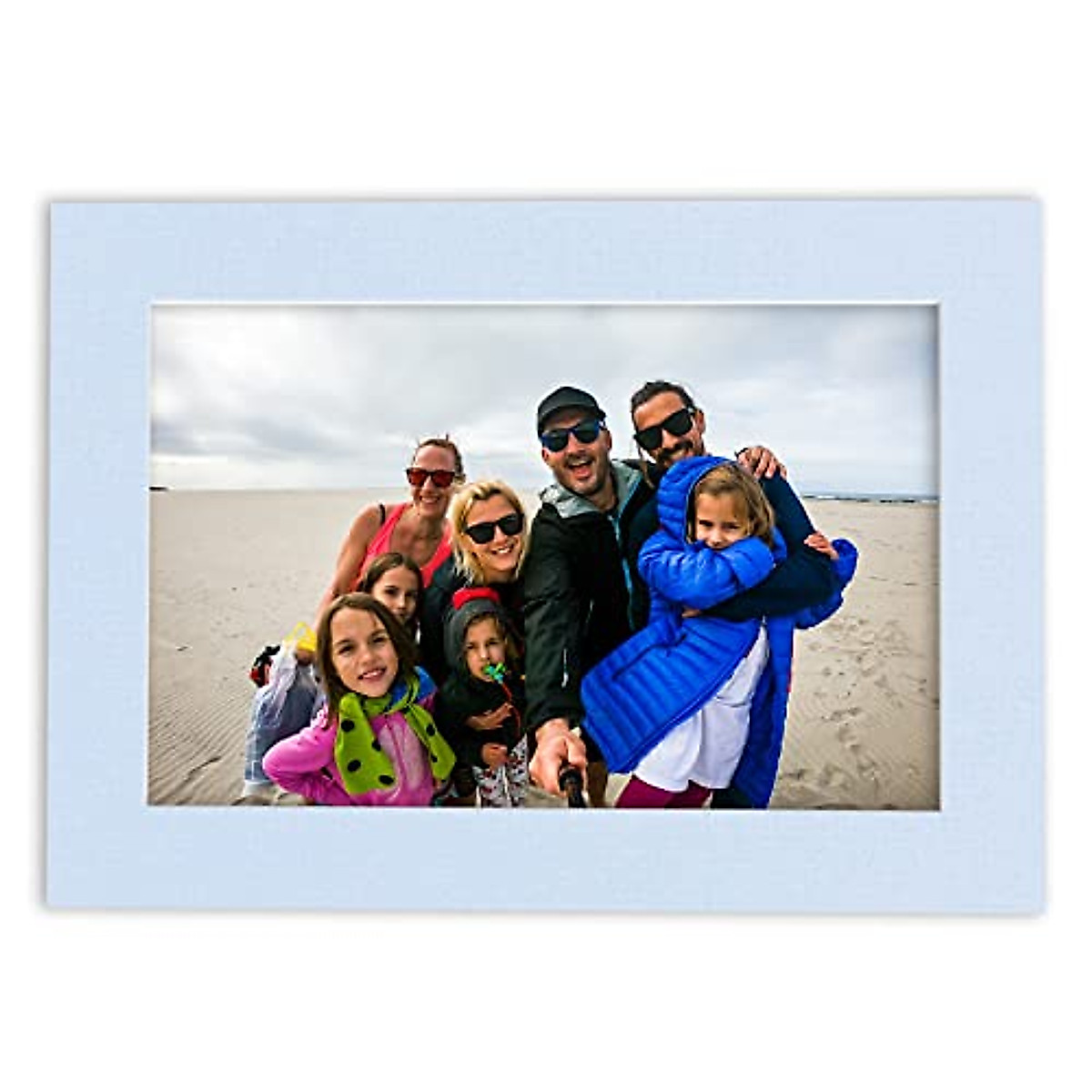 22x28 Mat Bevel Cut for 18x24 Photos - Acid Free Brittany Blue Precut Matboard With Backing Board and Crystal Clear, Self Seal Photo Mat Bag - For Pictures, Photos, Framing - 4-ply Thickness