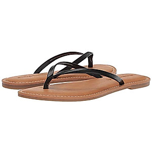 Amazon Essentials Women's Thong Sandal, Black, 7