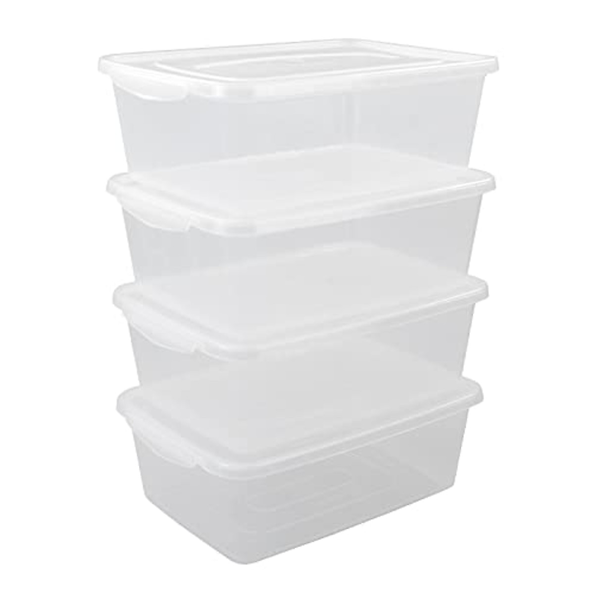Cand 14 Quart Storage Box 4 Packs, Clear Latching Bin