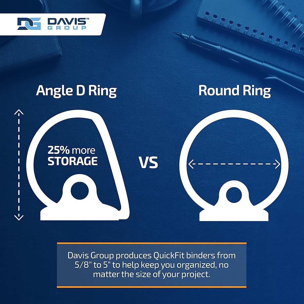 Davis Group QuickFit Junior Binder, Premium Small Clear-View 3-Ring Binder for School, Office, or Home, Made in Canada, 5.5" x 8.5", White