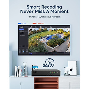 4K 8CH POE NVR, HITOSINO 8MP OEM NVR Compatible for HITOSINO IP Cameras for 24/7 Recording, H.265+, iVMS4200,1 SATA Up to 8TB(No HDD)