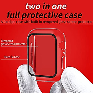 Smiling Case Compatible with Apple Watch Series 6/SE/Series 5/Series 4 40mm with Built in Tempered Glass Screen Protector,Overall Protective Hard PC Case Ultra-Thin Cover- Clear