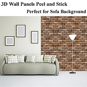 Veczom 3D Wall Panels Peel and Stick 3D Brick Wallpaper Peel and Stick Interior Wall Décor,10 Pack Waterproof Wall Panel PVC Stone Wall Panels for Living Room,Lobby Bedroom Hotel Office Decoration
