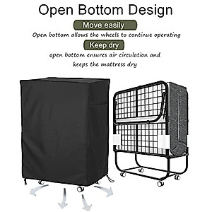 Folding Bed Storage Cover, Falezern 38 in Adjustable Rollaway Bed Cover, Waterproof and Dustproof, with Metal Zipper and Adjustable Drawstring, Thickened Storage Cover for Folding Cot Bed, Fold Up Bed