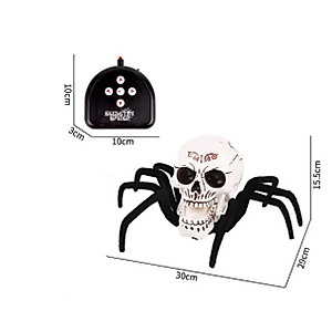 2023 Latest Halloween Skeleton Decor Remote Control Toy,Skull Tarantula Realistic Animal Toy, Spooky RC Spider Prank with Light Up Eyes, Great Hallowee Toy for Kids