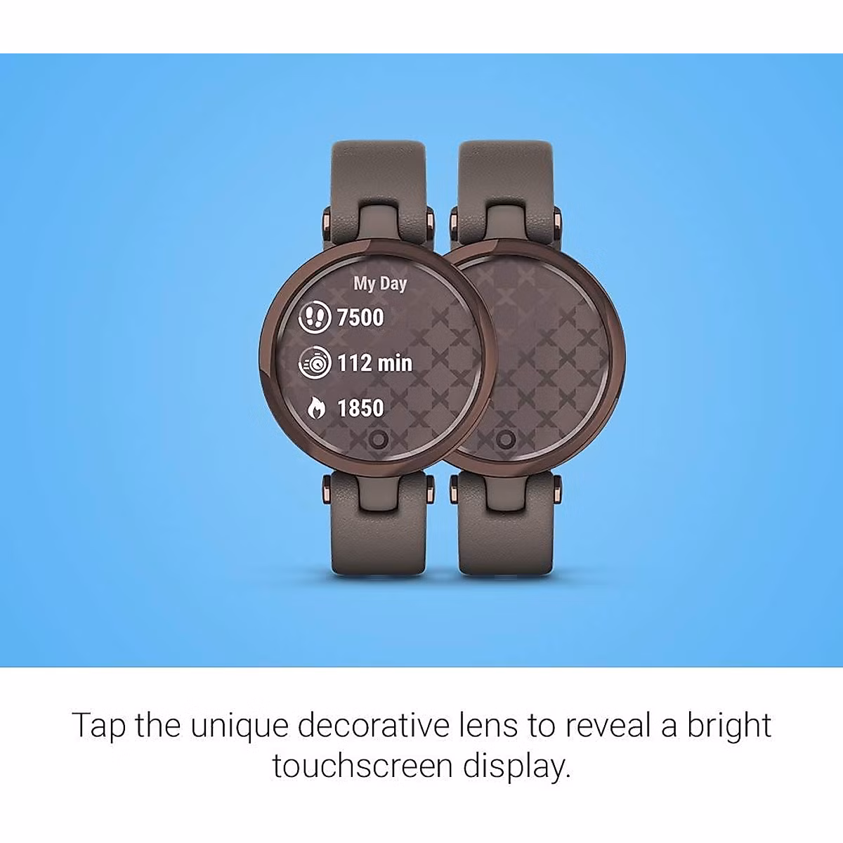 Garmin Lily™, Small Smartwatch with Touchscreen and Patterned Lens,Heart Rate Monitor Dark Bronze