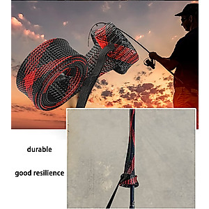 Anzeho Rod Socks Fishing Rod Sleeve 6Pcs Fishing Pole Protect Cover Braided Mesh 67 inches for Spinning Fishing Rod, Casting Rods Glove, Bait Caster Rods