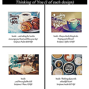 Thinking of You Cards (No Repeated Cards) 32 Design Christian / Religious Greeting Card Assortment ~ Scripture in every card