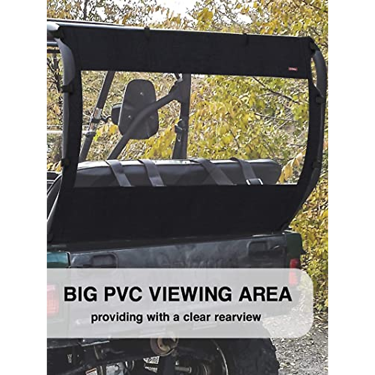 ZIDIYORUO Soft Rear Windshield for Yamaha Rhino & Massimo UTVs - PVC Windscreen with Excellent Visibility, Waterproof & Tough Against Punctures, Tears & Abrasion.