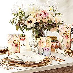 Silverstro Flameless Rose Candles Remote: Romantic Love Theme Real Wax Blinks Battery Operated Candles - Home Room Party Wedding Valentines Botanical Christmas Decor - Set of 3