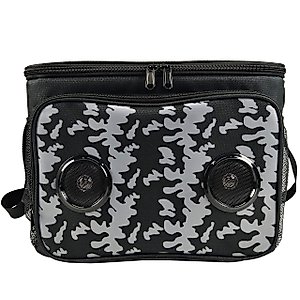 Beemojo Insulated Cooler Bag Bluetooth Speakers 24 cans 2 gallons Food Drinks | Rechargeable Battery Supports iOS & Android | Leakproof Foldable Travel Camping Hiking
