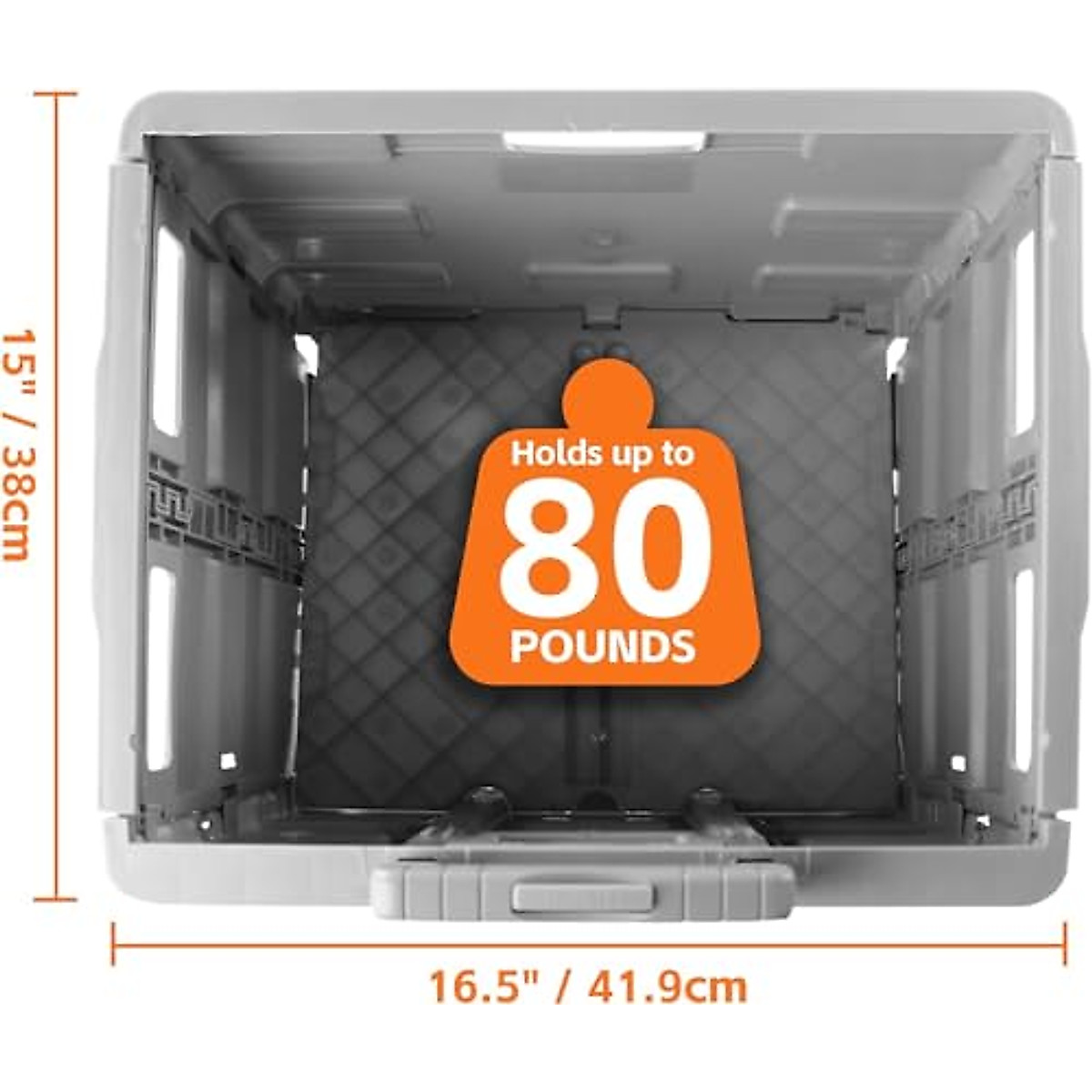 MaxWorks 50704 Collapsible Gray Rolling Folding Dolly Grocery Cart - Multi-Functional Teacher Dolly with Extra Storage, Durable Wheels, and Easy-to-Fold Design for Classroom, Office, Shopping