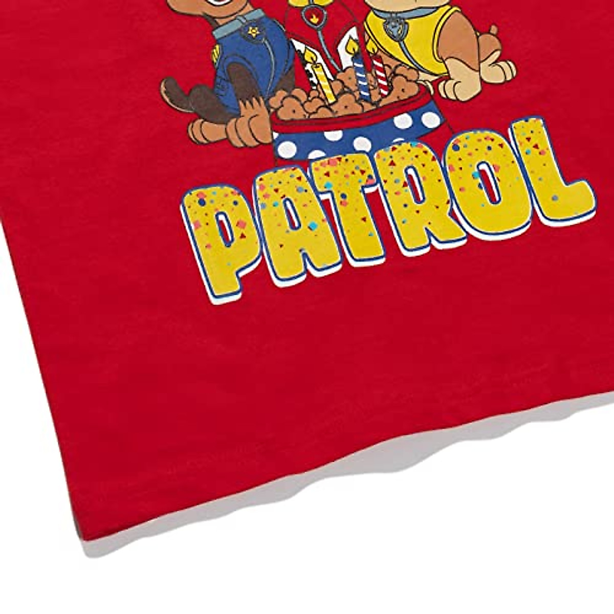Paw Patrol Nickelodeon Chase Rubble Marshall Birthday Little Boys Graphic T-Shirt Red 6