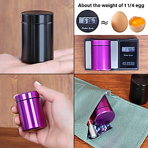 Honeypuff Smell Proof Jar, Aluminum Airtight Stash Storage Container with Rubber Ring Keep Goods Fresh, 2 Pack Black 65ML