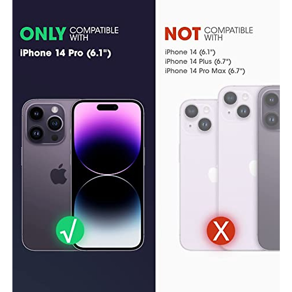 SUPCASE Unicorn Beetle EdgeMag Case for iPhone 14 Pro 6.1", Compatible with MagSafe Slim Frame Clear Protective Case with Built-in Screen Protector (Black)