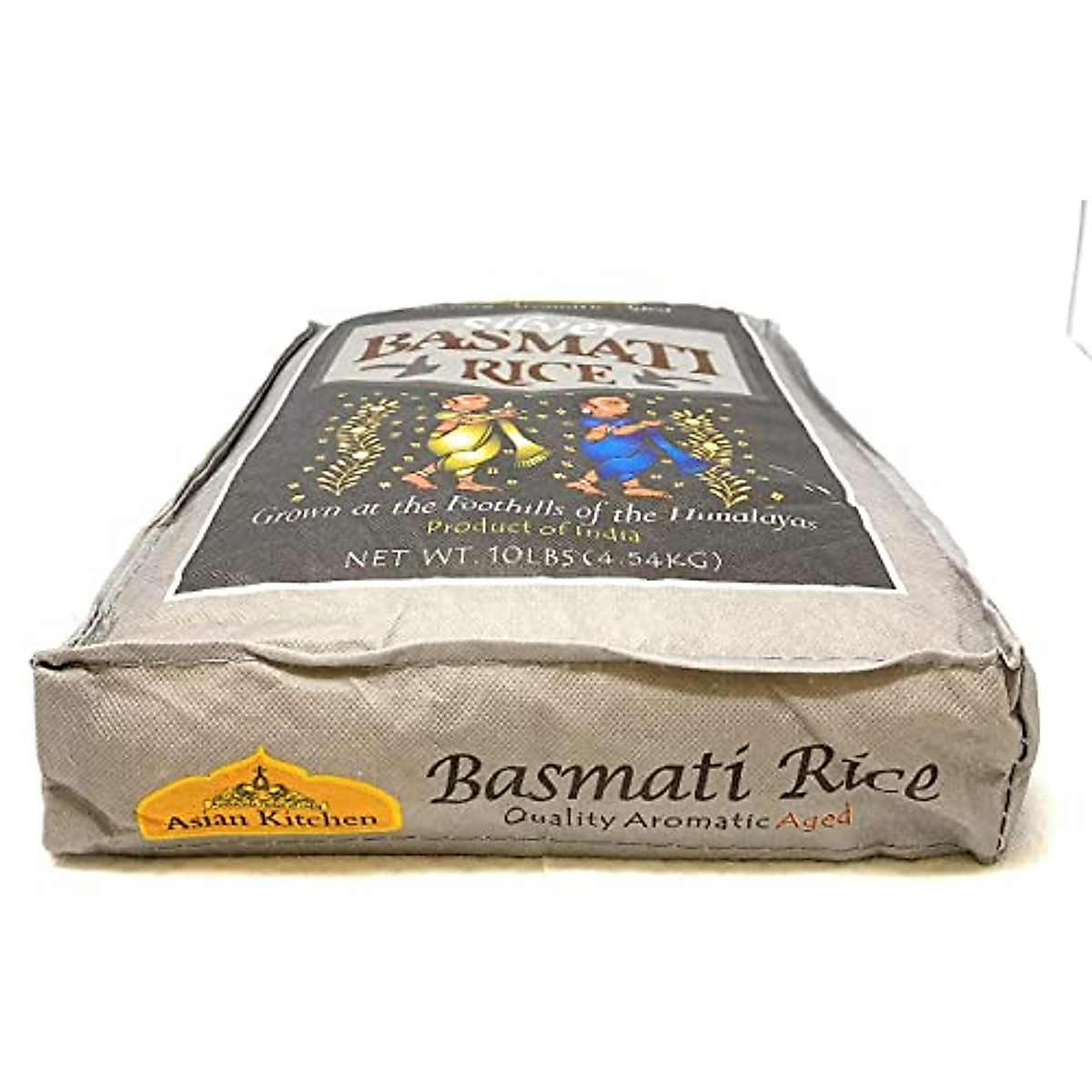 Asian Kitchen Silver White Basmati Rice Extra Long Aged 20lbs (9.08kg) ~ All Natural | Gluten Friendly | Vegan | Indian Origin | Export Quality