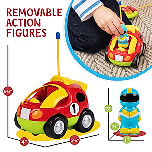 PREXTEX 2 Pack Cartoon Remote Control Cars - Police Car and Race Car and Five Small Plush Christmas Stuffed Animal House - Penguin Toy, Polar Bear Plush, Whale, Narwhal, Walrus, Toy Igloo