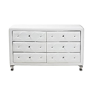 Baxton Studio BBT2030-Dresser-White Storage-chests, 21.6" x 51.75" x 18", White