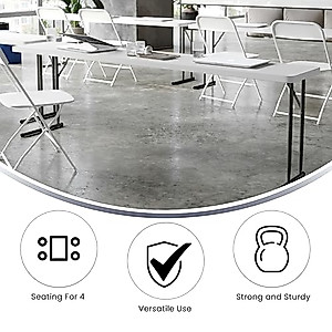 Flash Furniture 8' Plastic Folding Training and Event Table, Rectangular Folding Training Table with 330-lb. Static Weight Capacity, White