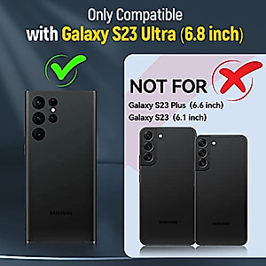 SEFING Phone Case S23 Ultra, for Galaxy S23 Ultra Phone Case with Stand, Slide Camera Cover, 360°Ring Magnetic Kickstand, Heavy Duty Shockproof Anti-Scratch Rugged Case for Samsung S23 Ultra (Red)