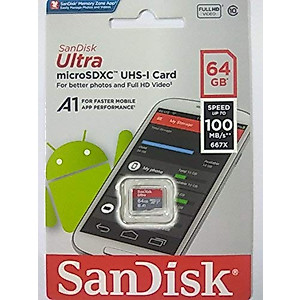 Sandisk Ultra micro SDXC Micro SD UHS-1 TF Memory Card 64GB 64G (Two Pack 64GB x2 =128GB) Class 10 w/ (1) Everything But Stromboli Memory Card Reader