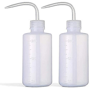 Hatonseyan Wash Bottles - 2pcs 250ml Safety Wash Bottle Watering Tools, Economy Plastic Squeeze Bottle for Medical Label Tattoo Supplies Green Soap Cleaning Washing Bottle