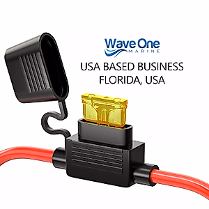 10 Pack 16 AWG Gauge Inline Fuse Holder with 5A Amp ATC ATO Blade Fuse Waterproof Auto RV Boat - Wave One Marine
