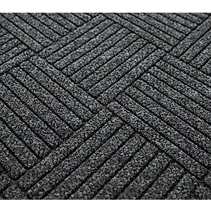 Guardian EcoGuard Diamond Indoor Wiper Floor Mat, Recycled Plactic and Rubber, 4'x6', Charcoal Black,EGDFB040604
