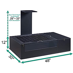 Penn-Plax Large (48" x 30") Tortoise Palace with Wire Top, Black Frame, Glass Terrarium, and Lamp Mount – Beautiful Turtle Cage Designed for The Modern Home with Room for Growth (REPTH1)